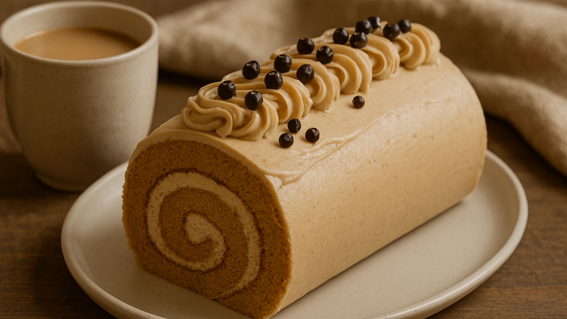 Delicious Milk Tea Swiss Roll Cake Recipe